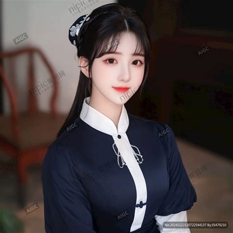 ai创作图诗礼家中式礼仪服务员 新中式女孩 古装服务员 中式大家女服务员 地产少女 蓝色纱衣汉服旗袍复古 汉服女孩头像 旗袍小姐姐 古装汉服