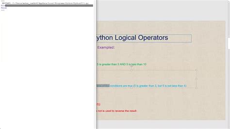 Python Lab 6 Logical Operators Youtube
