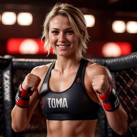 Premium Ai Image Woman Mma Fighter Smiling