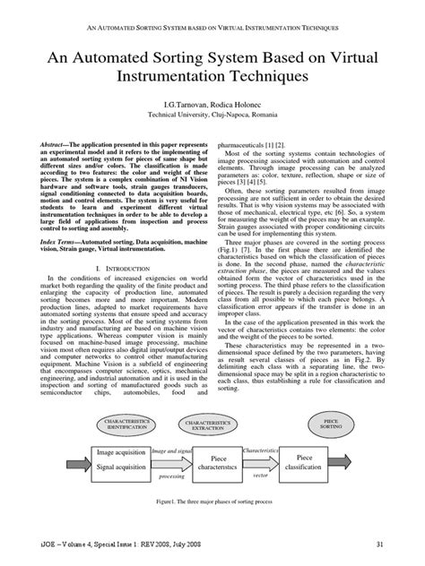 Pdf An Automated Sorting System Based On Virtual Instrumentation Techniques Dokumentips