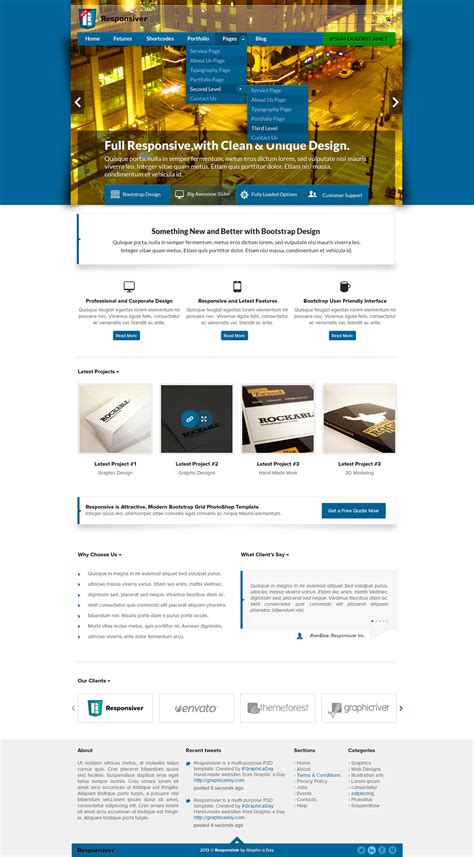 Responsiver Multipurpose Bootstrap Psd Template By Kamleshyadav