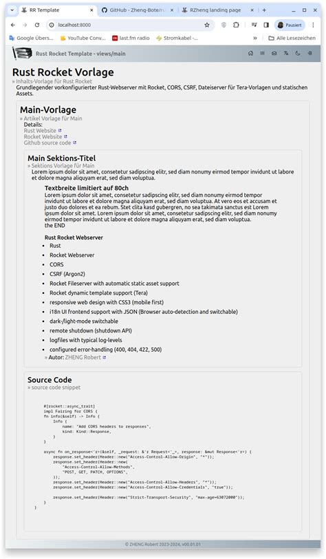 Github Zheng Boterustrockettemplate Basic Pre Configured Rust Web Applicationserver With