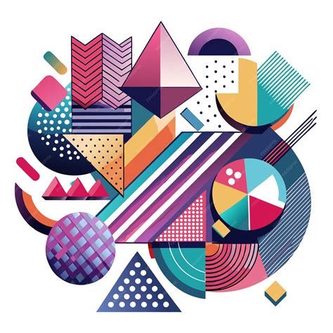 Colorful Abstract Geometric Shapes And Patterns Premium Ai Generated Vector