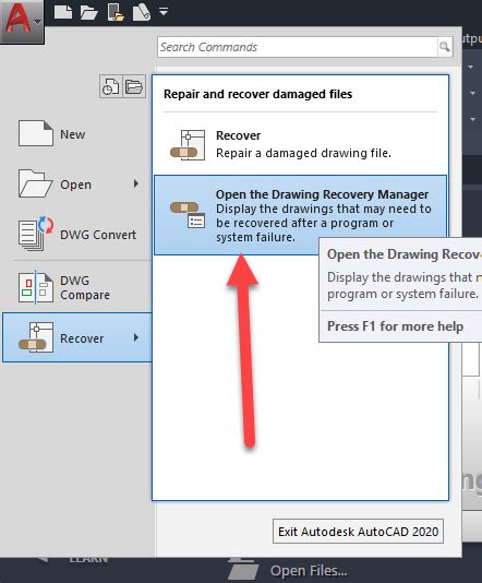 Recover AutoCAD File From Automatic File Save Location Micrographics