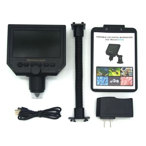 Newest G600 600X HD 3.6MP 8 LEDs Portable LCD Digital Microscope 4.3 ...