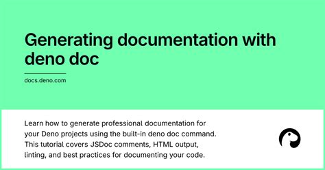 Generating Documentation With Deno Doc