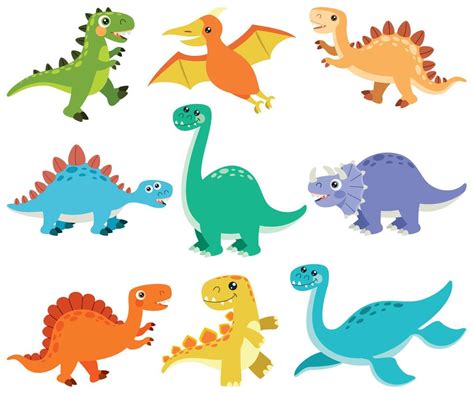 Set Of Cartoon Dinosaur Characters 13480608 Vector Art At Vecteezy