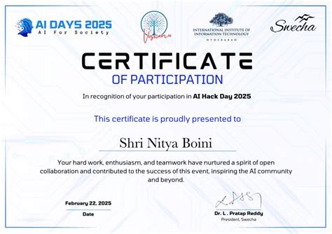 Ai Hackathon Innovation Techcommunity Swecha Shri Nitya Boini