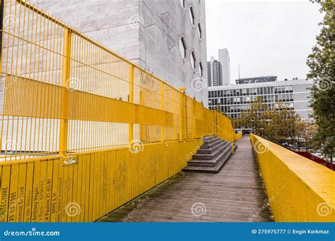 The Luchtsingel Is A Yellow Painted Wooden Footbridge In Rotterdam Nl