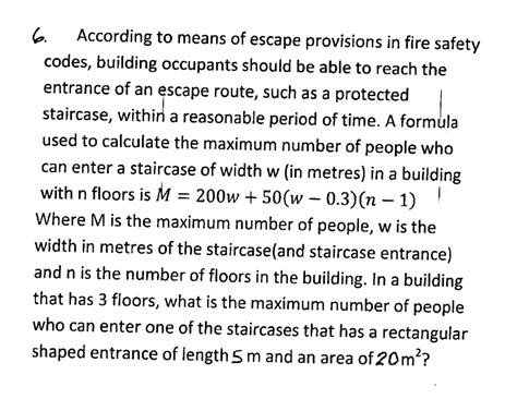 Solved 6 According To Means Of Escape Provisions In Fire