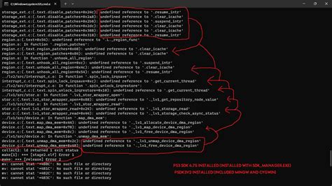 [help] error while compiling hen make ps3hen bat psx place