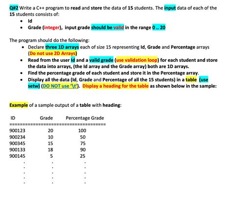Solved Q Write A C Program To Read And Store The Data Chegg