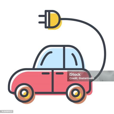 충전에 전기 자동차 벡터 고립 플랫 아이콘 환경 보전 및 생태 개념 설계 요소 개념에 대한 스톡 벡터 아트 및 기타 이미지 개념 경제 교통수단 Istock