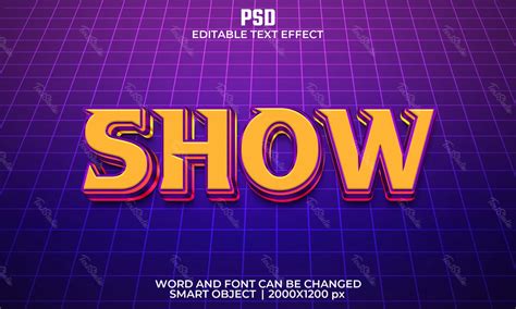 Mostrar Efeito De Texto Retrô Arquivo Psd Gratuito Do Photoshop