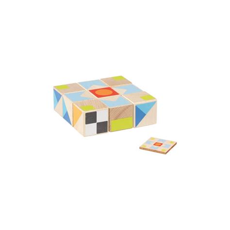 Jeux Et Jouets Jeu De Puzzles Cubes En Bois Formes Et Couleurs Goki