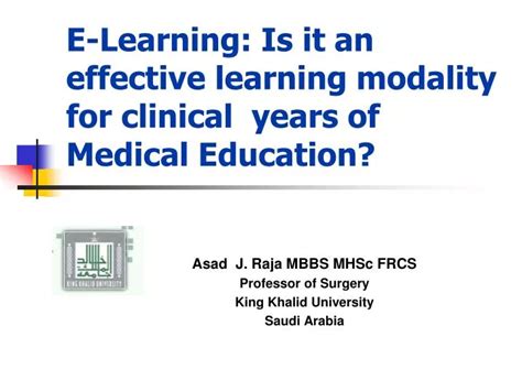 Ppt E Learning Is It An Effective Learning Modality For Clinical