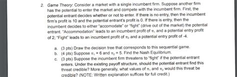 solved game theory consider a market with a single