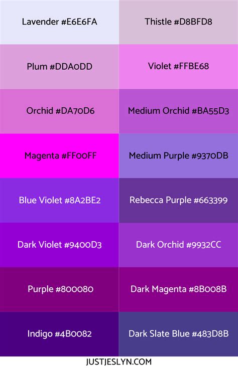 Hex Codes Purple