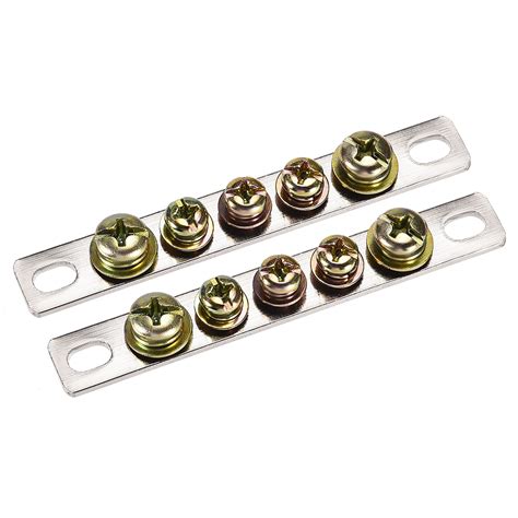 Uxcell Terminal Block Connector Bar 5 Positions Ground Wire Straight Electric Barrier Bar 2pcs