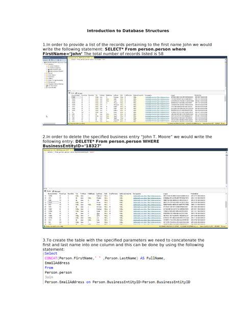 Lab 2 Topic 2 Introduction To Database Structures 1 Order To Provide