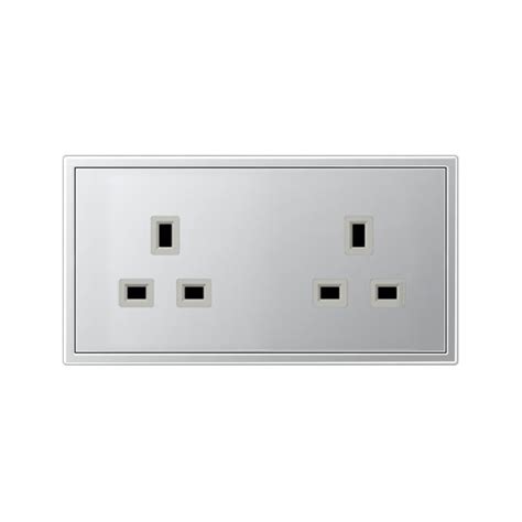 Ls990 Twin 13a Socket In Aluminium Jg Bs 2522 Al Pl Zodiac Lighting