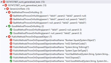 C Xunit Generalized Tests Stack Overflow