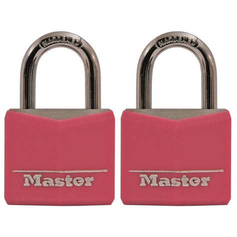 Master Lock 1 3 16 In Pink Covered Solid Body Padlock 2 Pack At Lowes Com