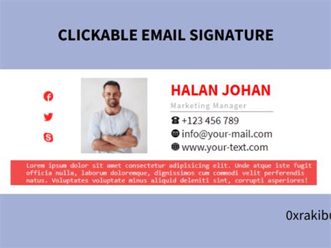 Clickable HTML Email Signature Upwork