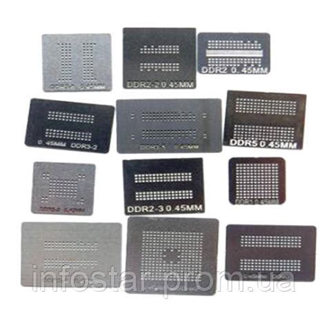 Набор Bga трафаретов 12шт для памяти Ddr Ddr2 Ddr3 Id2085957507