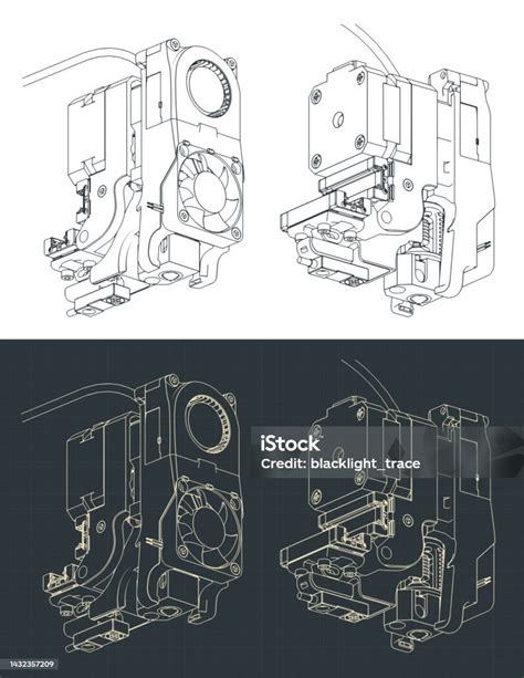 3d 프린터 압출기 아이소메트릭 도면 3d 프린팅 필라멘트에 대한 스톡 벡터 아트 및 기타 이미지 3d 프린팅 필라멘트 3차원 인쇄 개발 Istock
