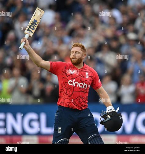 Jonny Bairstow of England waves to the crowd after he’s caught out by Rilee Rossouw of South ...