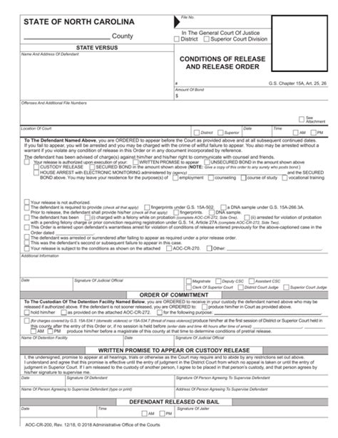 Form AOC CR Fill Out Sign Online And Download Fillable PDF North Carolina Templateroller