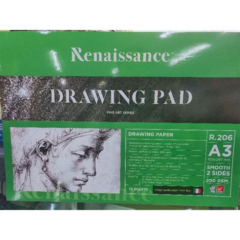 สมุดวาดเขียน100ปอนด์ ขนาดa3เต็ม No 206เรนาซองซ์ Shopee Thailand