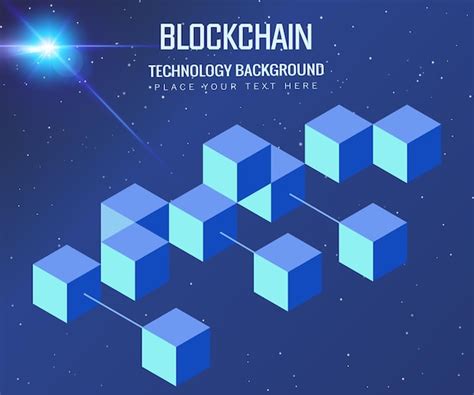 Premium Vector Blockchain Technology Light Concept Background With Data Connected Blue Background