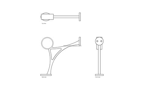 Bar Foot Rail Bracket Autocad Block Free Cad Floor Plans