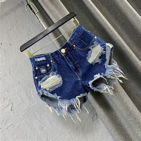 Badubg Къси панталони Дамски секси изтъркан деним Корейски стил Лични