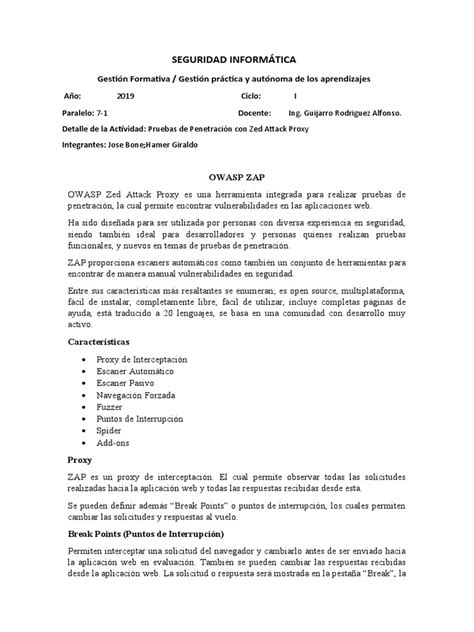 Owasp Zap Proxy Pdf Aplicación Web Servidor Proxy