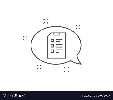 Checklist Document Line Icon File Sign Royalty Free Vector