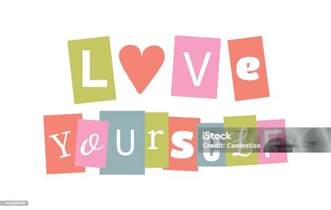 자기 사랑 귀여운 파스텔 타이포그래피 종이 컷 다른 문자 잡지 컷아웃 벡터 레터링 트렌디한 Y2k 프린트 디자인 0명에 대한