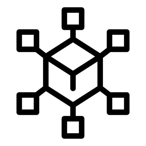 Simple Black And White Illustration Of A Blockchain Network Icon With A