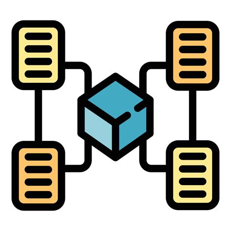 Blockchain Network Icon Color Outline Vector Vector Art At Vecteezy