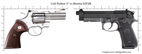 Colt Python 3 Vs Beretta 92FSR Size Comparison Handgun Hero