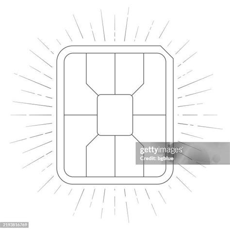 Nano Sim Card Line Icon With Sunbursts On White Background High Res Vector Graphic Getty Images