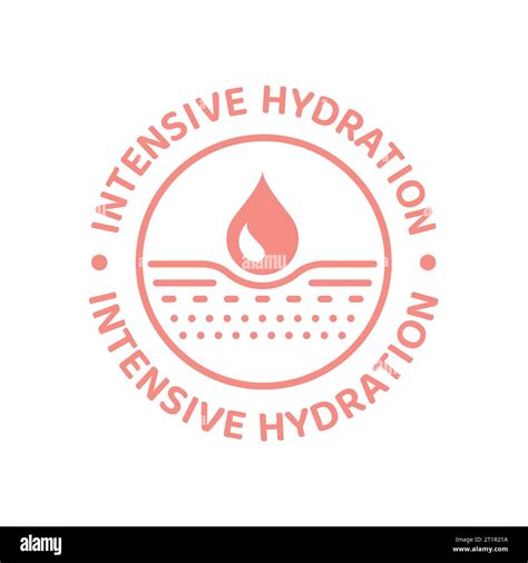 Intensive Hydration Vector Label Moisturizing Skin Care Icon Stock