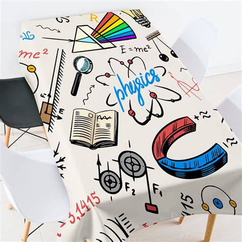 Badu Bg Карикатура геометрия училищни пособия покривка за маса плат декорация на стаята