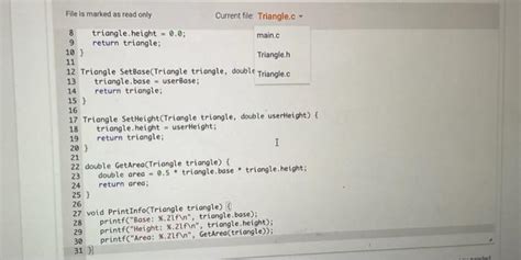 solved 9 11 lab triangle area comparison given triangle