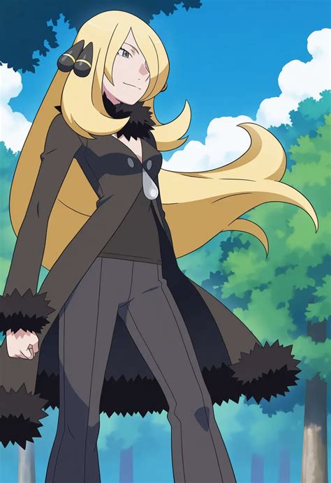 Cynthia Character Art In Anime Style Diffus