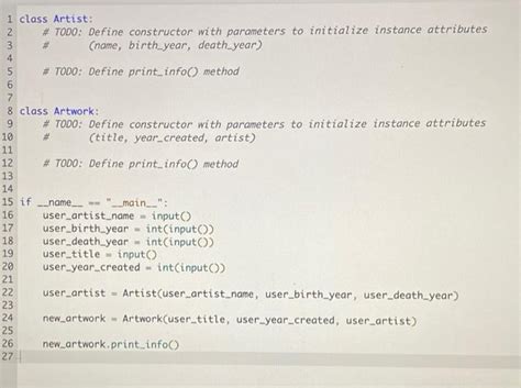 Solved Define The Art Ist Class With A Constructor To