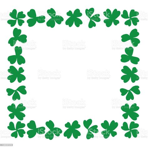클로버 식물이 있는 정사각형 프레임과 텍스트를 위한 장소 0명에 대한 스톡 벡터 아트 및 기타 이미지 0명 3월 공휴일 Istock