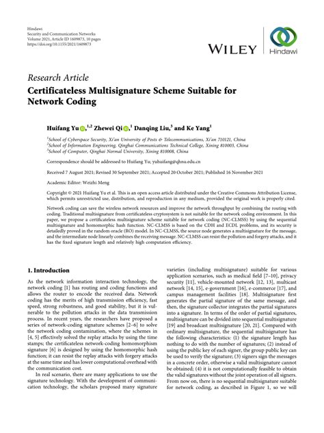 pdf certificateless multisignature scheme suitable for network coding